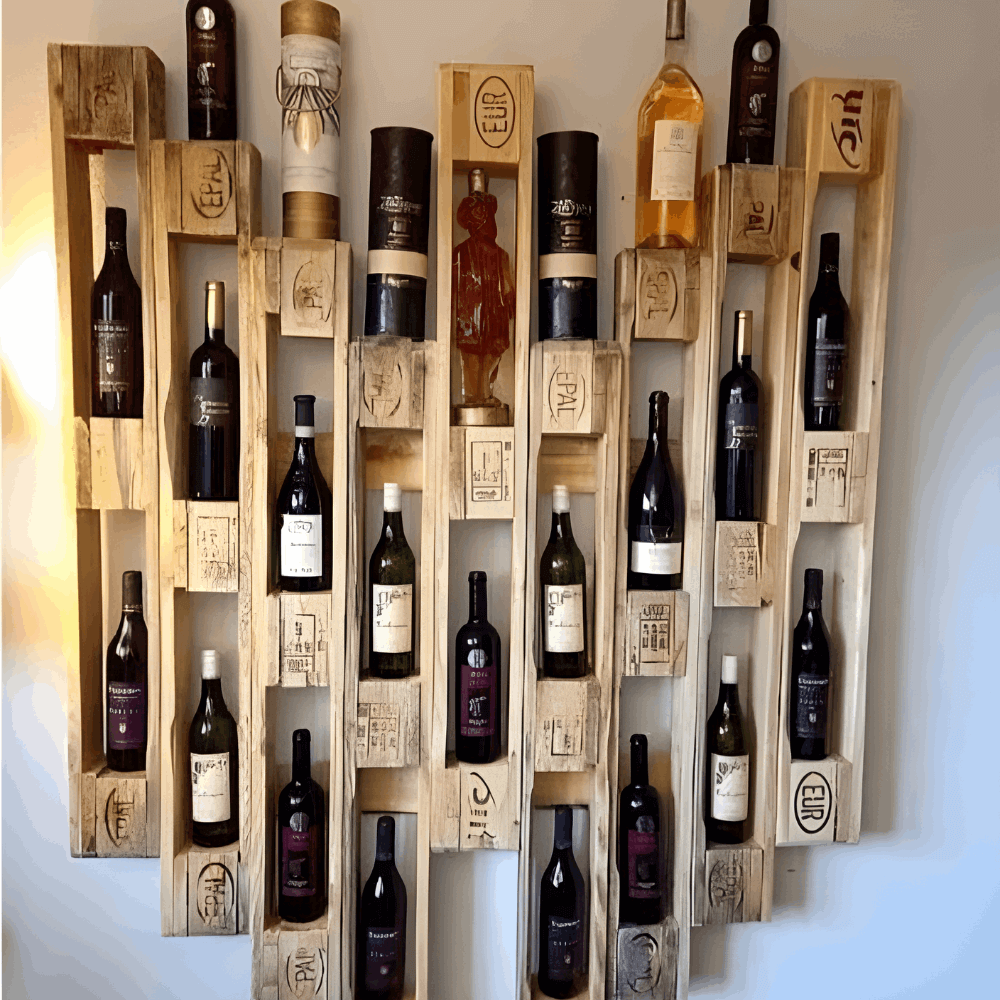 Unique Wine Rack with Pallet | Rustic & Functional Pallet Furniture ...